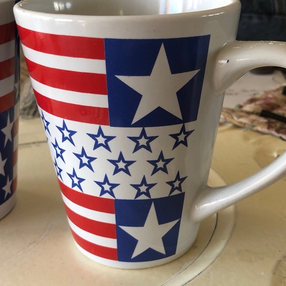 Unmarked | Dining | Stars Stripes Patriotic Usa Flag Mugs Cups White 2 ...